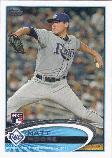 Matt Moore 2012 Topps Update Rookie #US64 Tampa Bay Rays Baseball Card