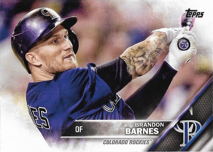 Brandon Barnes 2016 Topps #376 Colorado Rockies Baseball Card
