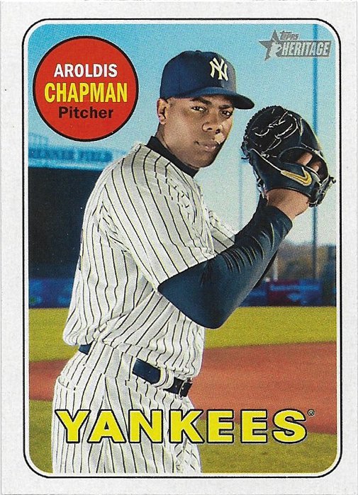 Aroldis Chapman 2018 Topps Heritage #140 New York Yankees Baseball Card