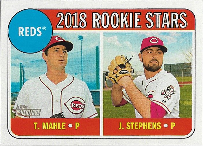 Tyler Mahle, Jackson Stephens 2018 Topps Heritage Rookie #339 ...