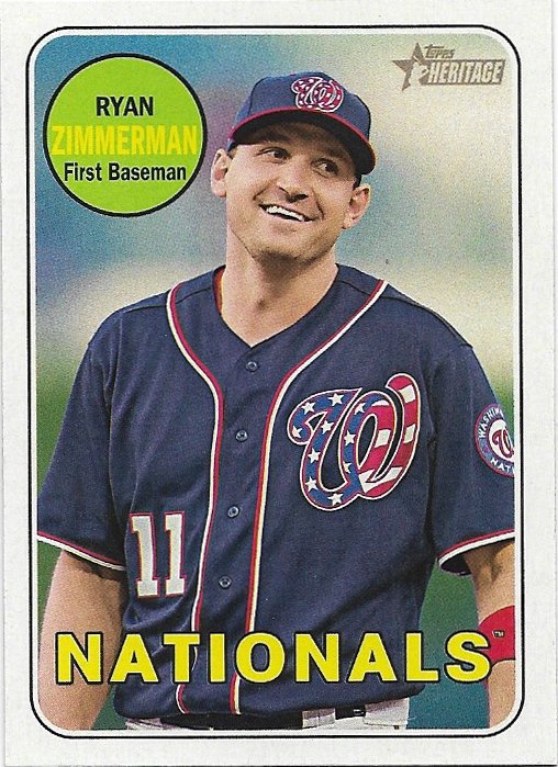Ryan Zimmerman 2018 Topps Heritage #230 Washington Nationals Baseball Card