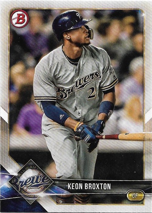 Keon Broxton 2018 Bowman #7 Milwaukee Brewers Baseball Card