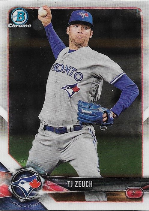 T.J. Zeuch 2018 Bowman Prospects Chrome #BCP56 Toronto Blue Jays ...
