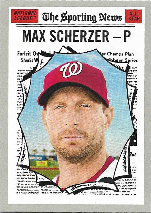 Max Scherzer 2019 Topps Heritage #360 Washington Nationals Baseball Card