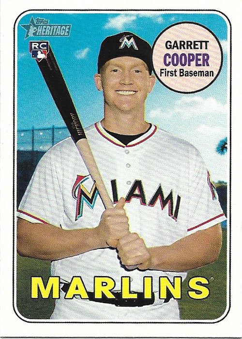 Garrett Cooper 2018 Topps Heritage Rookie #563 Miami Marlins Baseball Card
