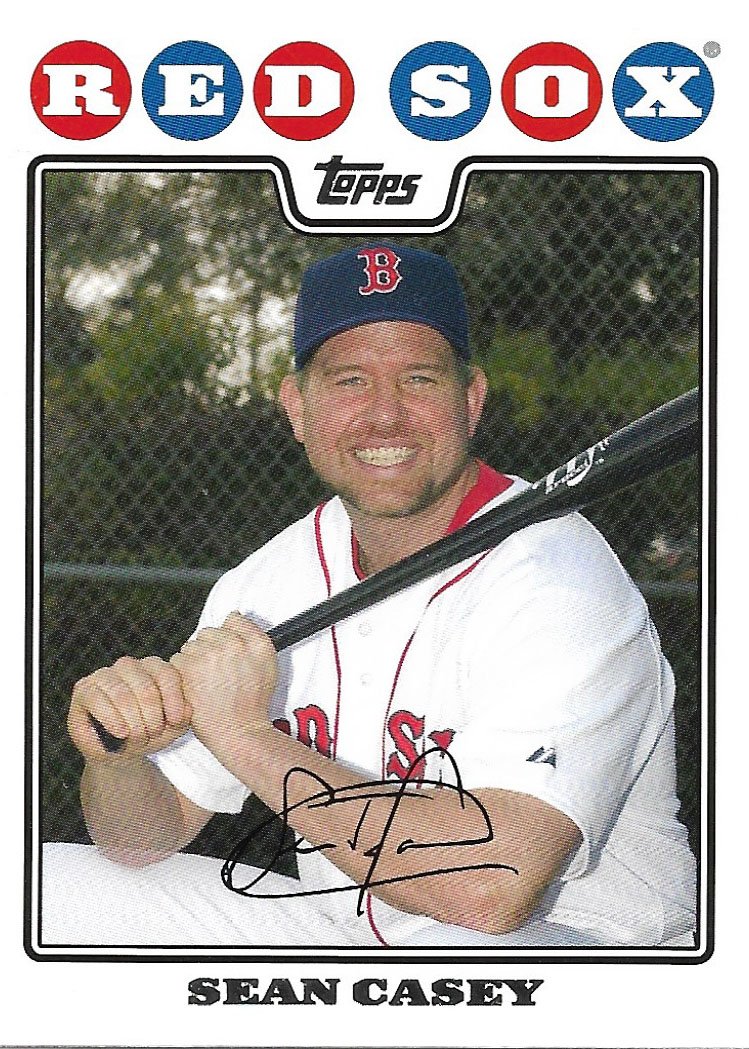 Sean Casey 2008 Topps Updates & Highlights #UH2 Boston Red Sox Baseball ...