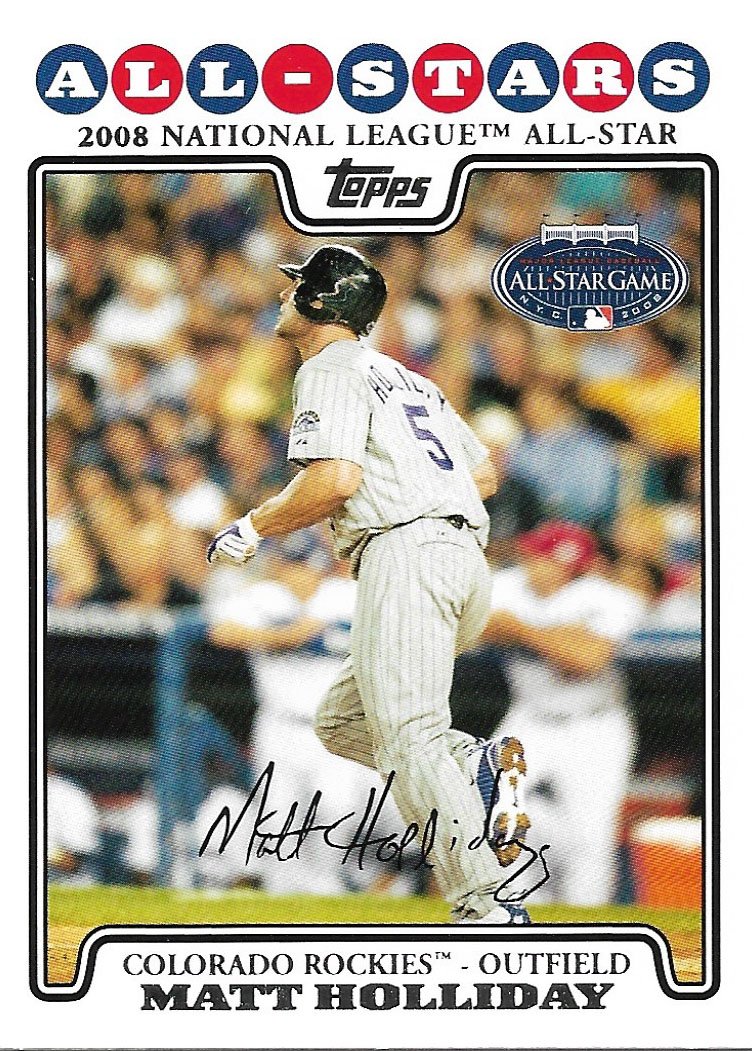 Matt Holliday 2008 Topps Updates & Highlights #UH11 Colorado Rockies ...