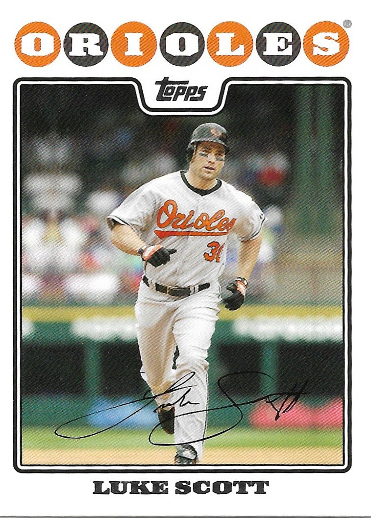 Luke Scott 2008 Topps Updates & Highlights #UH200 Baltimore Orioles ...