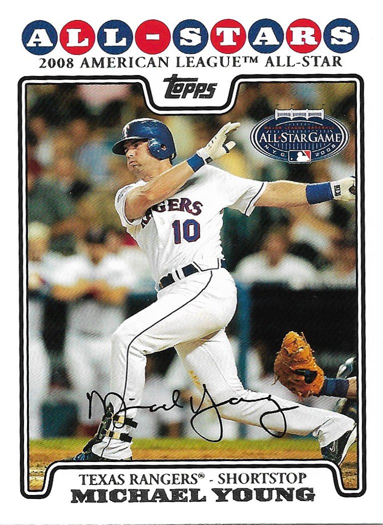 Michael Young 2008 Topps Updates & Highlights #UH197 Texas Rangers ...