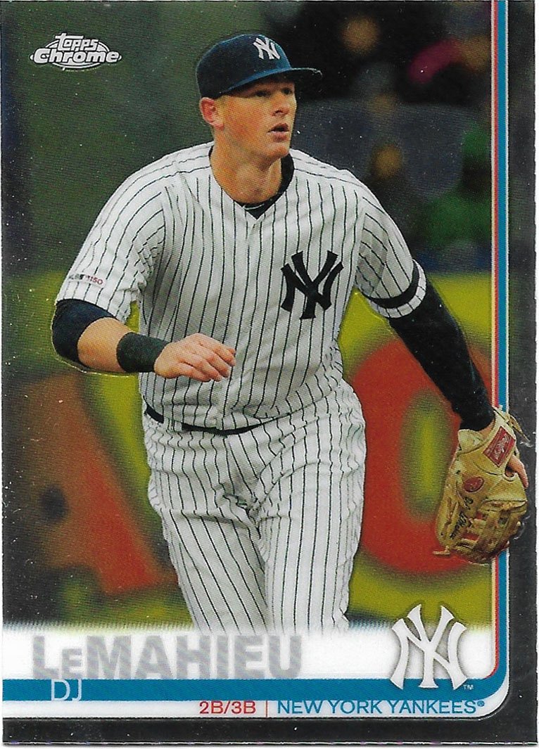 DJ LeMahieu 2019 Topps Update Chrome #5 New York Yankees Baseball Card