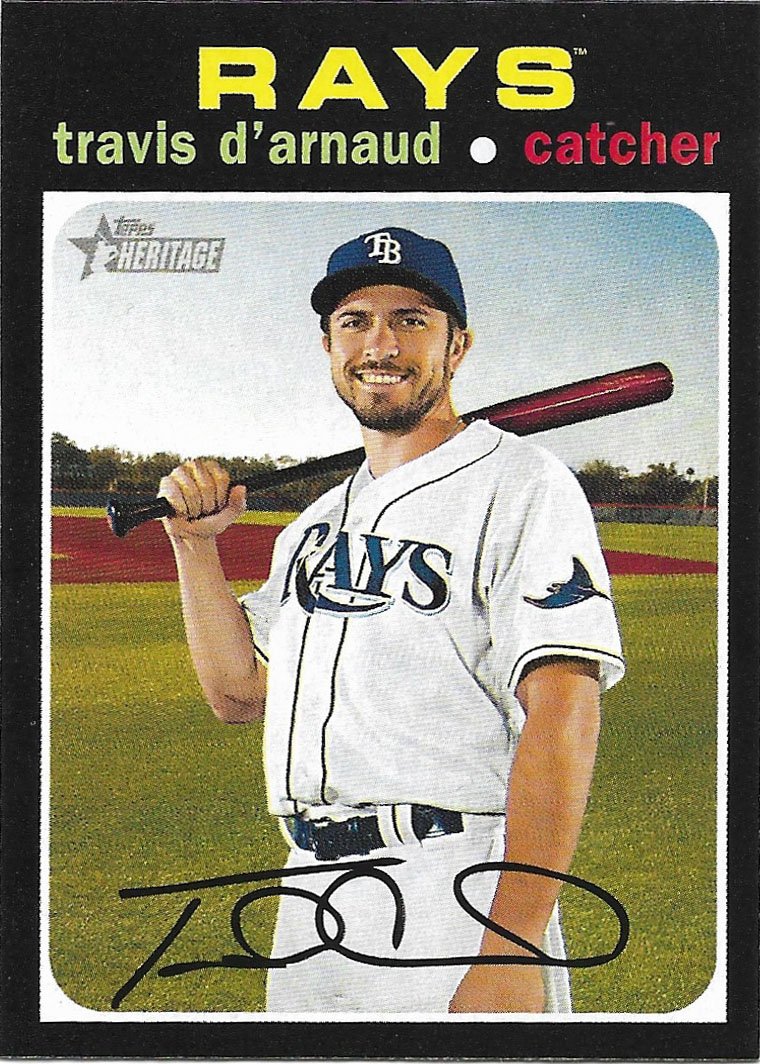 Travis d'Arnaud 2020 Topps Heritage #207 Tampa Bay Rays Baseball Card