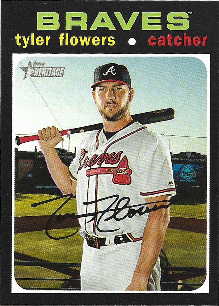 Tyler Flowers 2020 Topps Heritage #108 Atlanta Braves Baseball Card