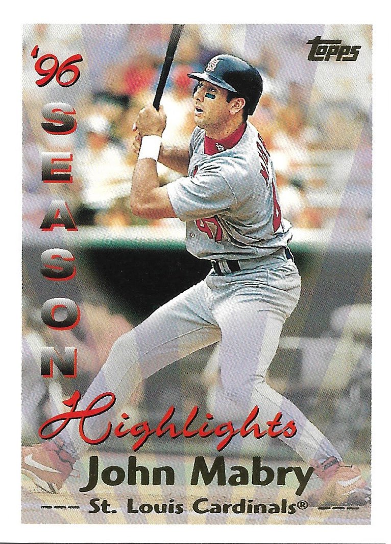 John Mabry 1997 Topps #102 St. Louis Cardinals Baseball Card