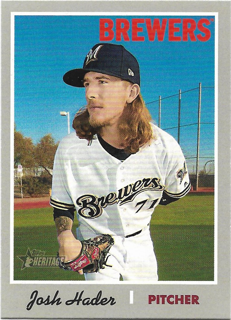 Josh Hader 2019 Topps Heritage #335 Milwaukee Brewers Baseball Card
