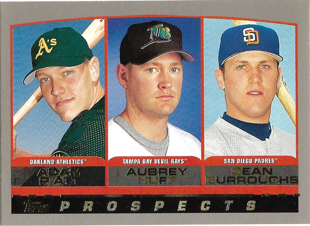 Adam Piatt, Aubrey Huff, Sean Burroughs 2000 Topps #441 Baseball Card