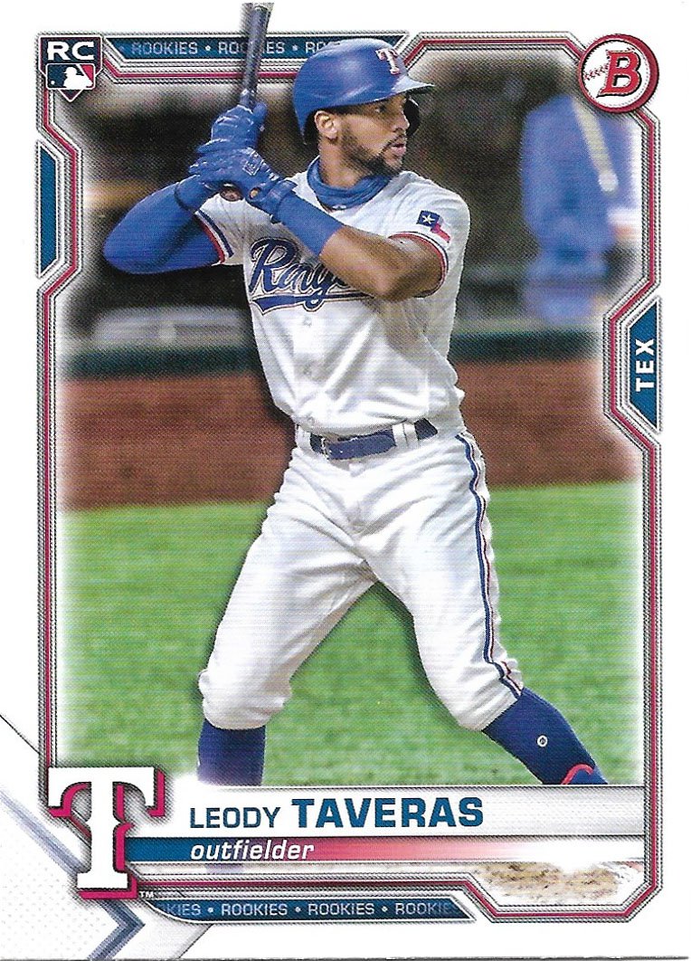 Leody Taveras 2021 Bowman Rookie #18 Texas Rangers Baseball Card