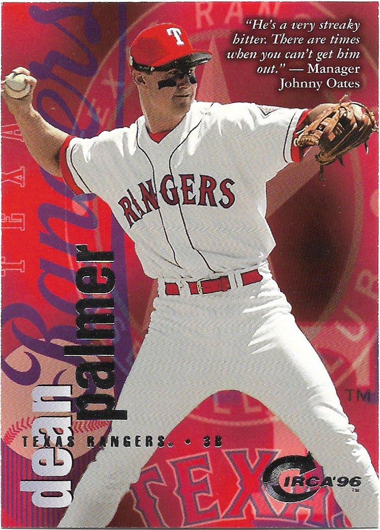 Dean Palmer 1996 Skybox Circa #90 Texas Rangers Baseball Card