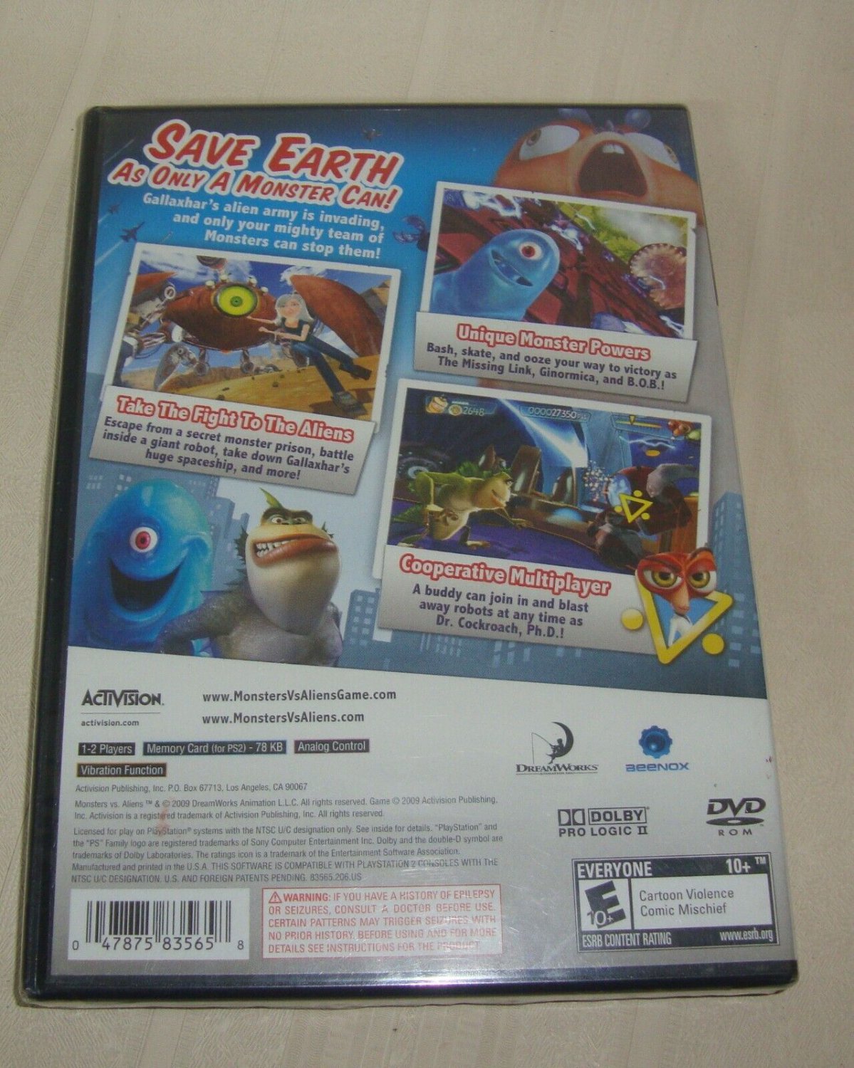 Monsters vs. Aliens Sony PlayStation 2 Game / PS2 NEW & SEALED