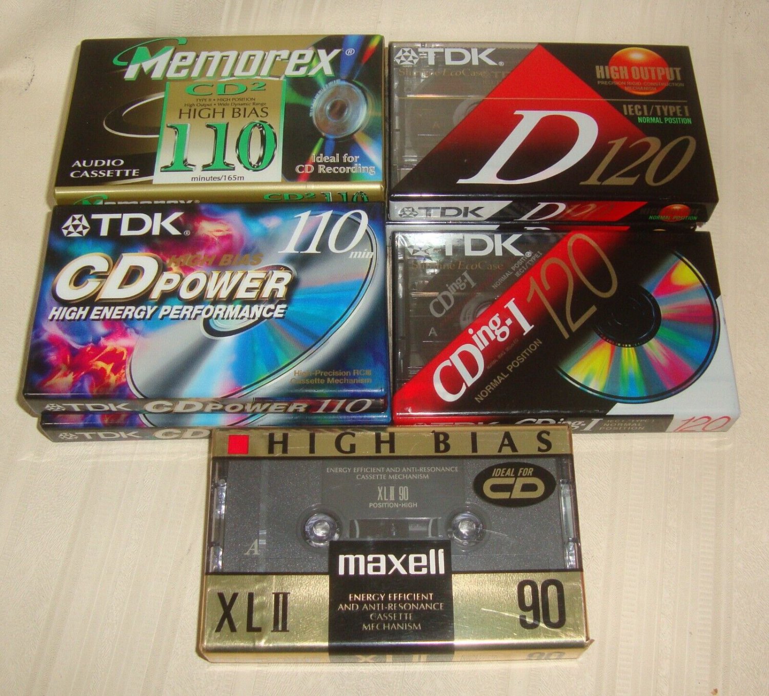 blank cassette tapes recordable 120min 110min 90min Mix Lot of 8 NEW ...