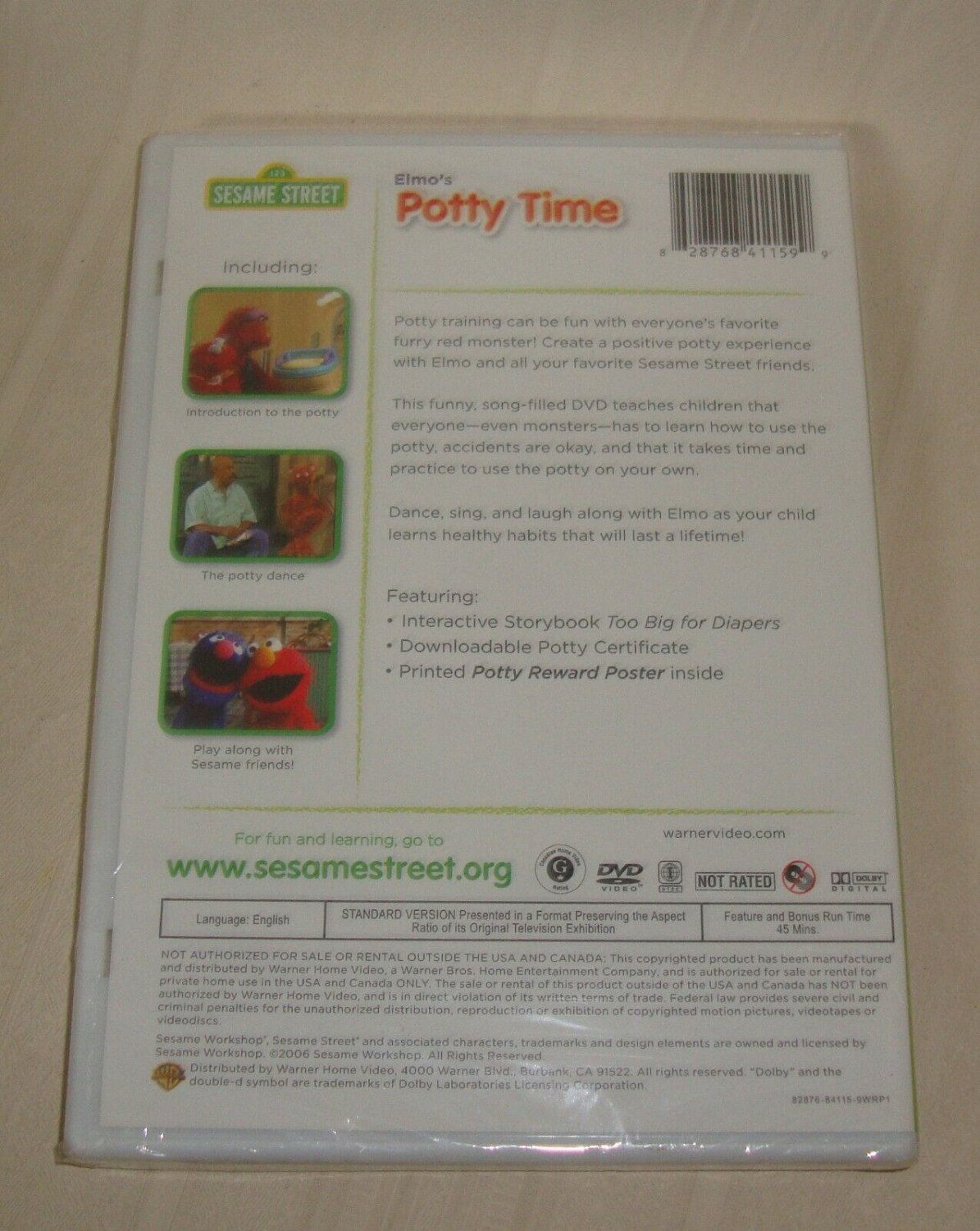 SESAME STREET Elmos Potty Time DVD Learn Potty Training NEW & SEALED