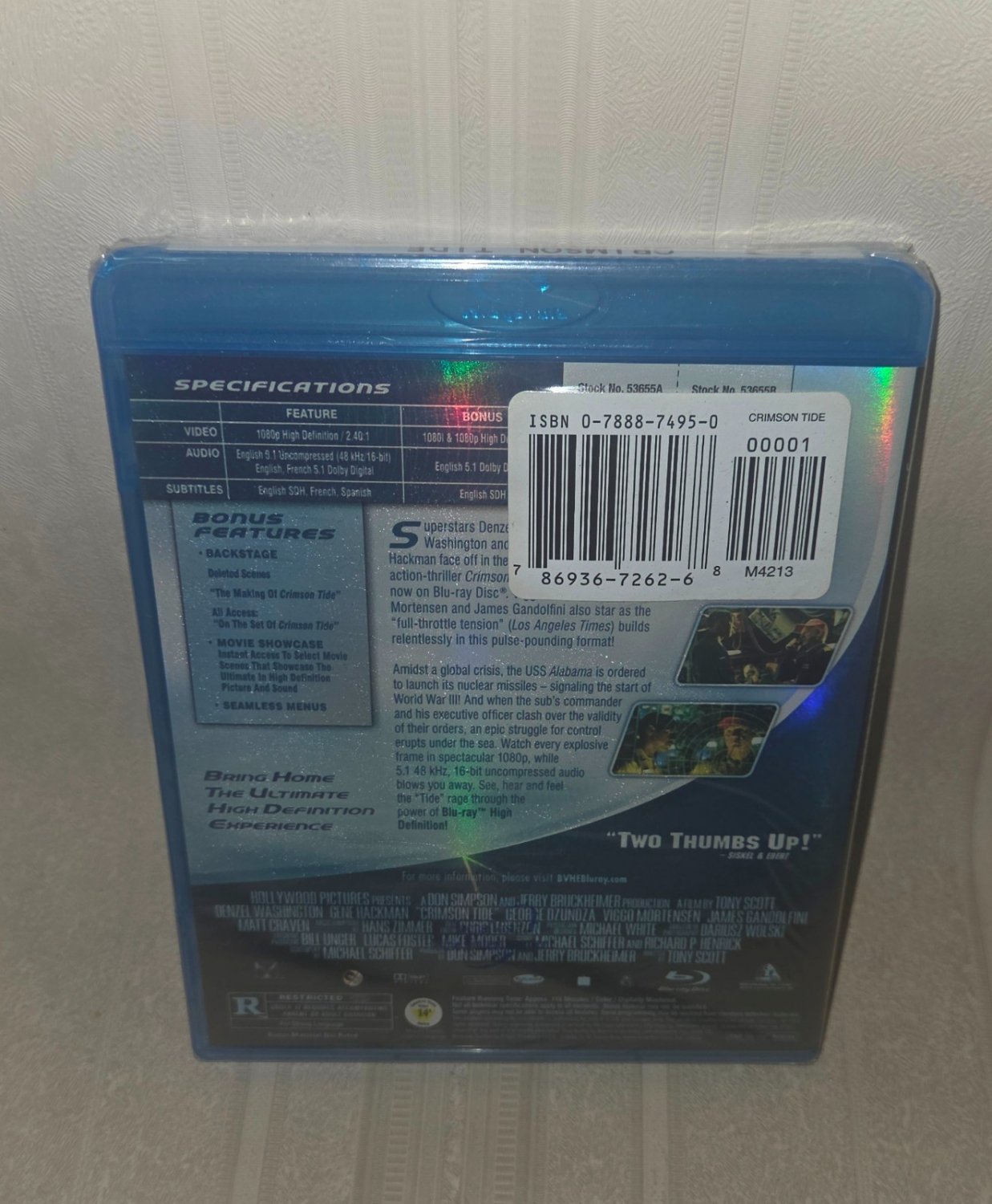 CRIMSON TIDE Blu-ray Denzel Washington Gene Hackman New Sealed