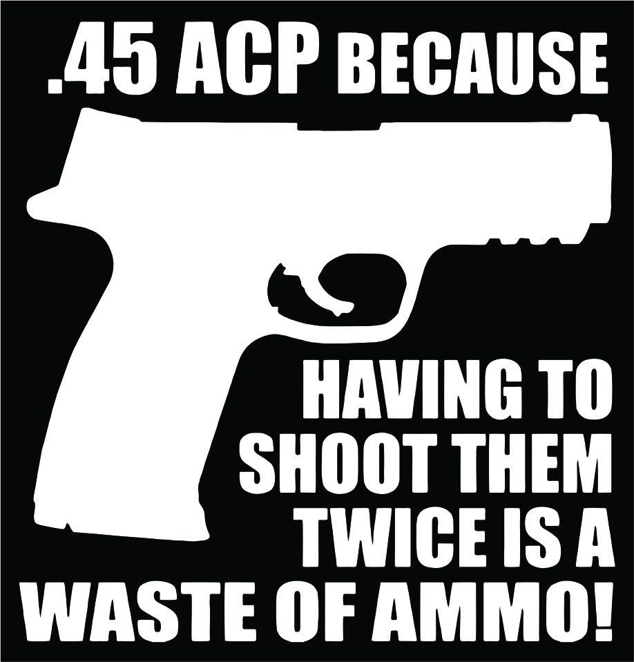 2 Pack of Custom 45 ACP Vinyl Decals / Stickers