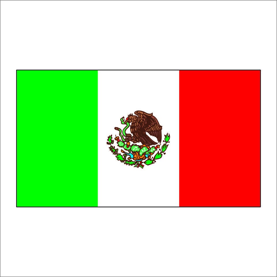 Mexico Flag Vinyl Decal Sticker