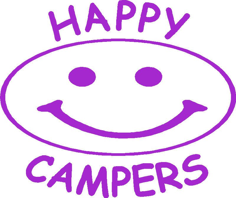 Happy Camper Sticker,Decal,Graphic #3 smiley face