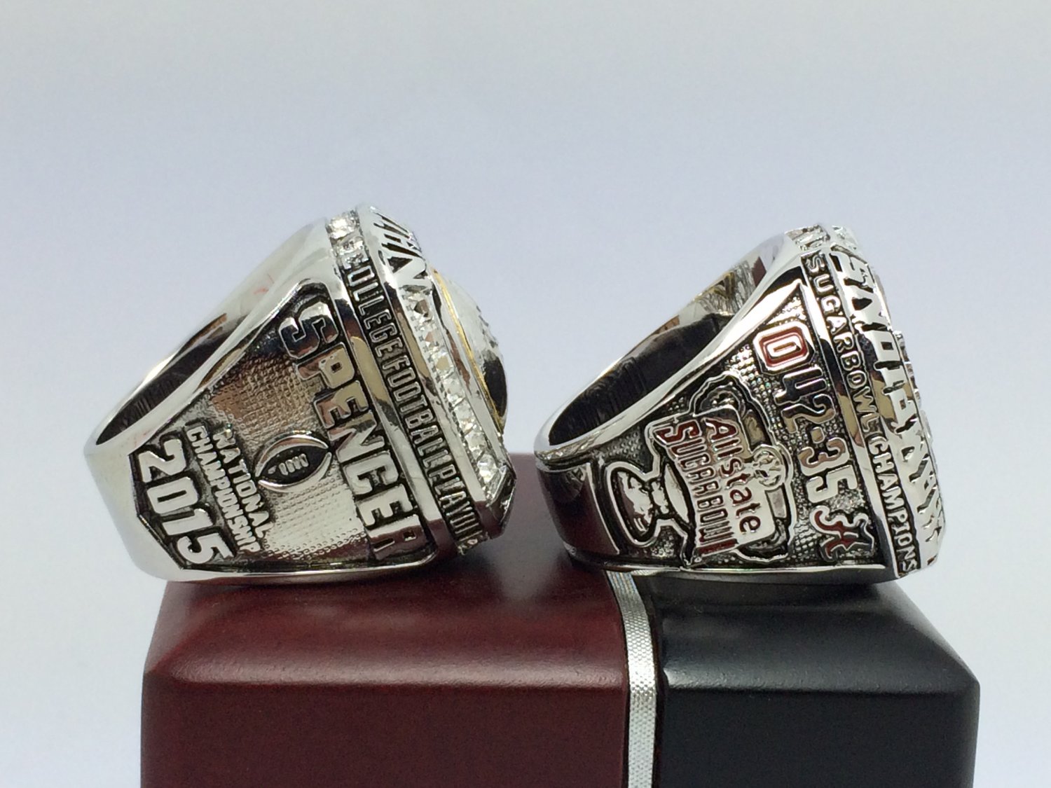 One Set 2PCS 2014 2015 Ohio State Buckeyes National Championship Ring 8 ...