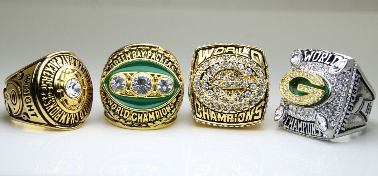 4PCS One Set 1966 1967 1996 2010 Green bay packers super bowl Rings 11 ...