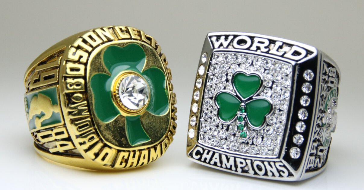 One set 2 PCS 1984 2008 Boston Celtics Basketball NBA Championship Ring ...