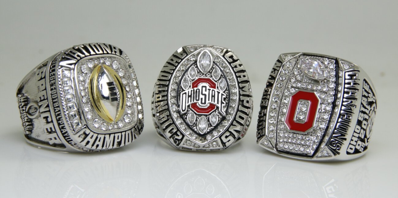One Set 3PCS 2014 2015 Ohio State Buckeyes National Championship Ring 8 ...