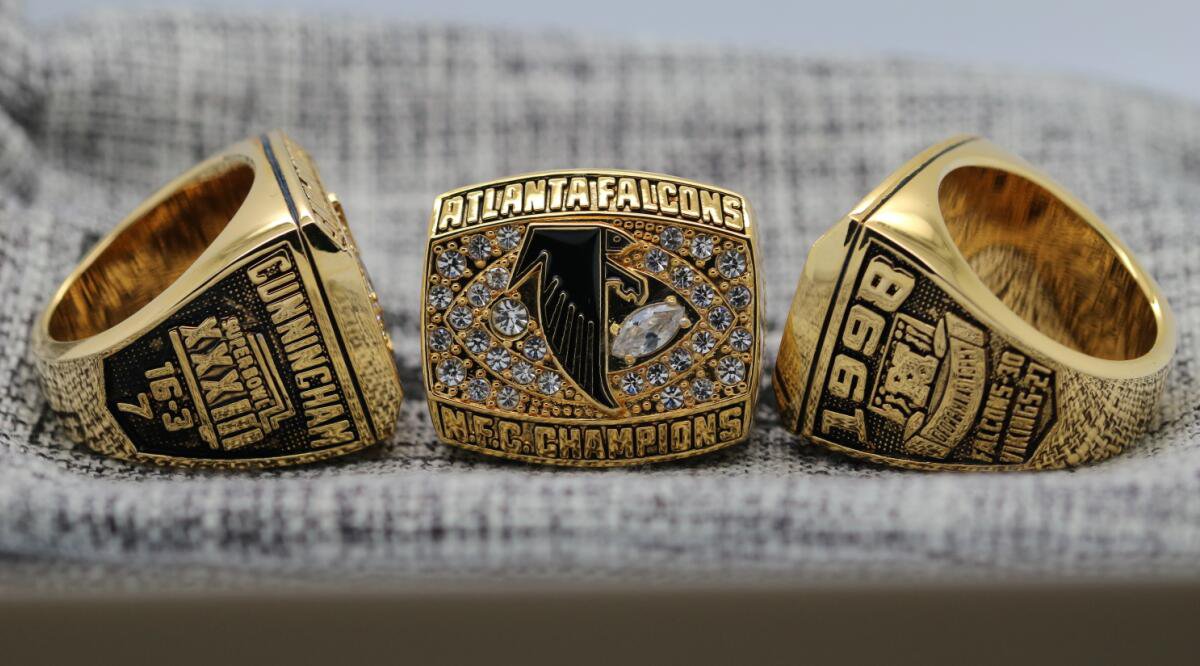 1998 Atlanta Falcons NFC Football Championship ring copper version 8-14 ...