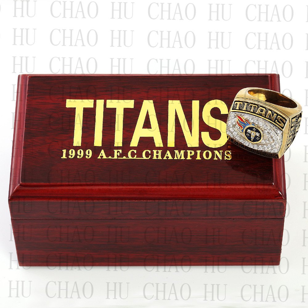 1999 AFC Tennessee Titans AFC Football world Championship Ring 10-13 ...