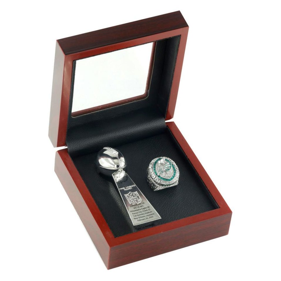 2024 PHILADELPHIA EAGLES SUPER BOWL Championship Ring and Trophy 8-14S ...