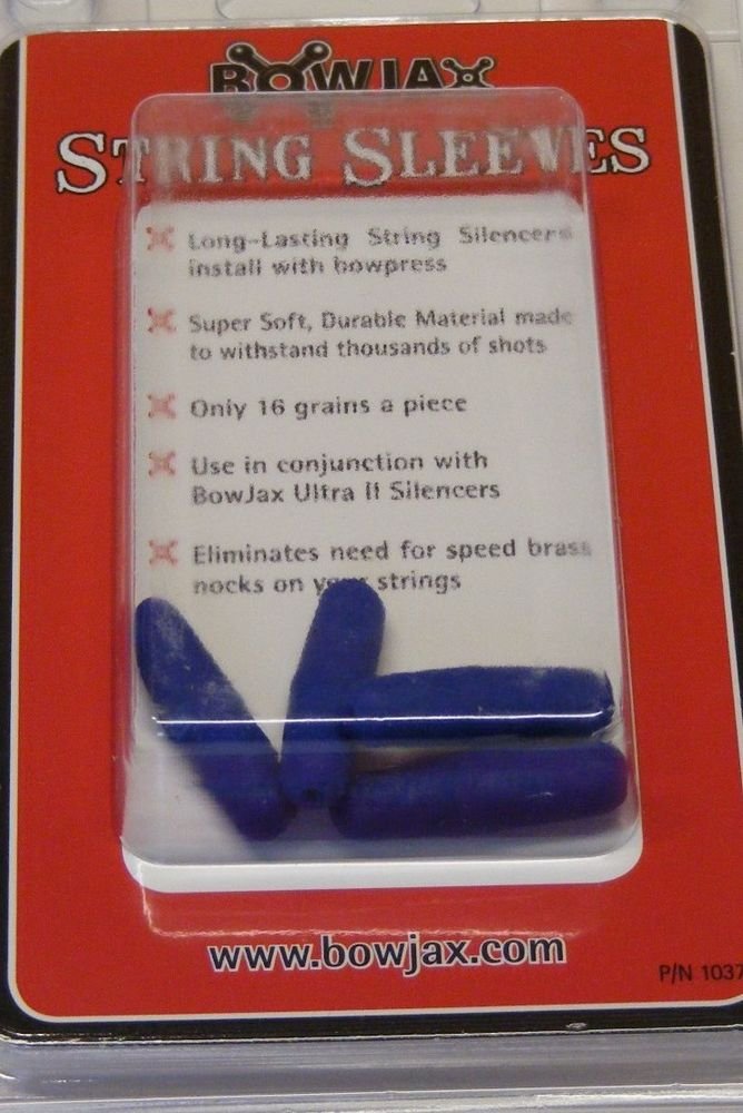 Archery Bowjax #1037 String Sleeves Silencers 4-pack Blue Bows Strings
