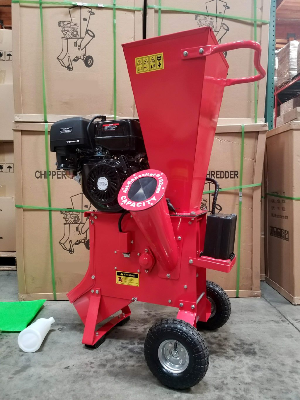 15HP 420CC Gas Powered Wood Chipper Shredder 4" Capacity w/ Mulch Bag