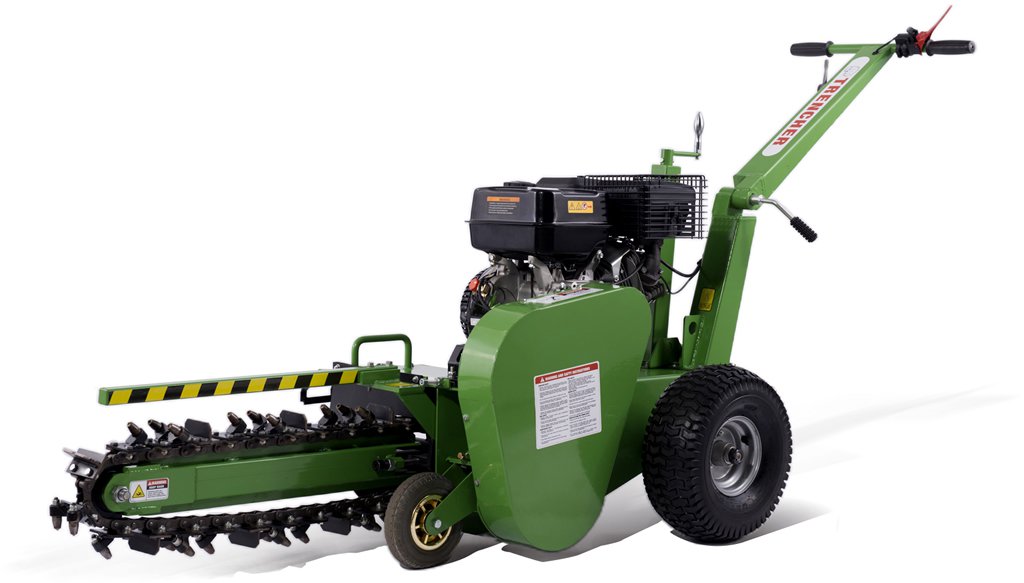 NEW 15HP 420CC Gas Powered Walk Behind Trencher Digger 24" Depth GREEN ...