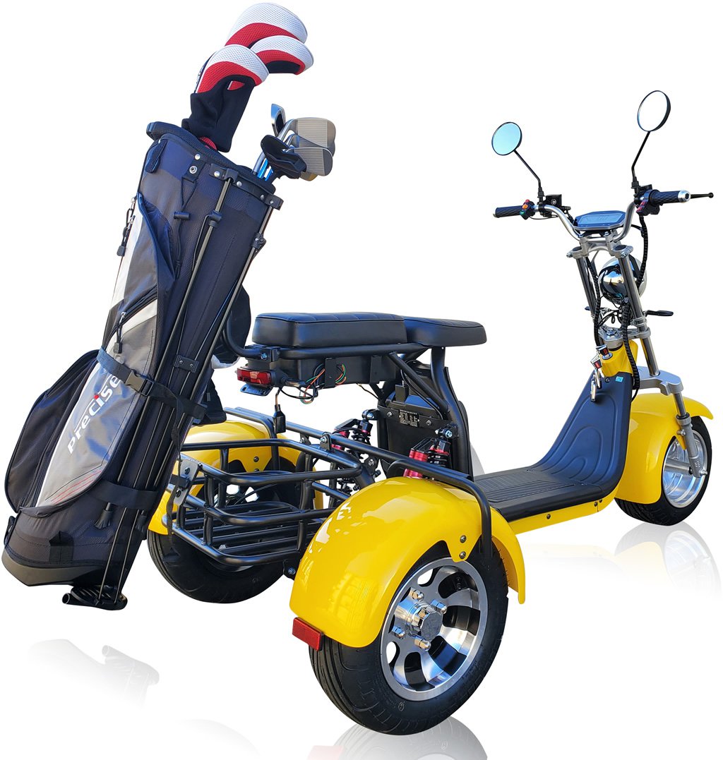 2000W Electric Trike Golf Cart Scooter Harley Style Canary Yellow ...
