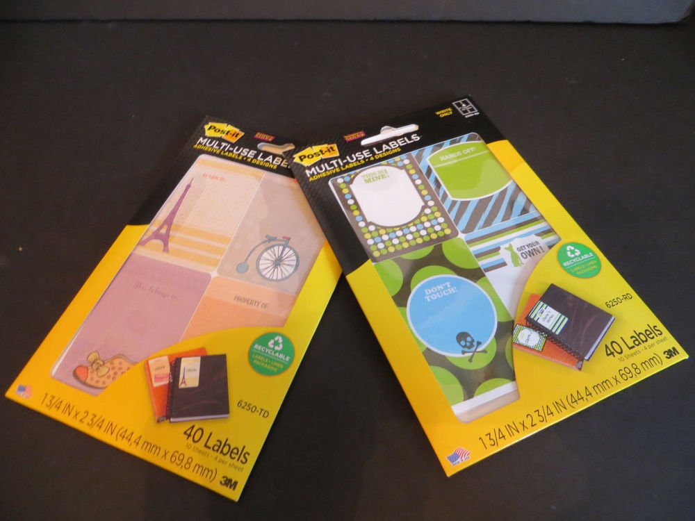 2 pack Post-it Multi-Use Designer Series Labels Write Only 1 3/4 x 2 3/ ...