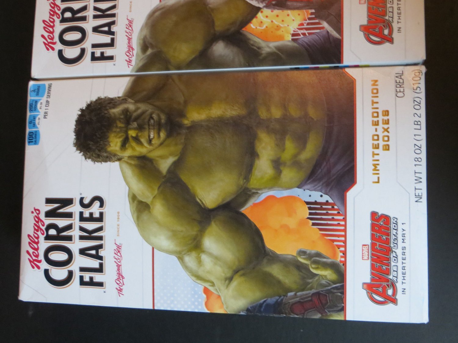 2 Limited Edition Incredible Hulk THOR AVENGERS KELLOGGS Cereal BOX ...