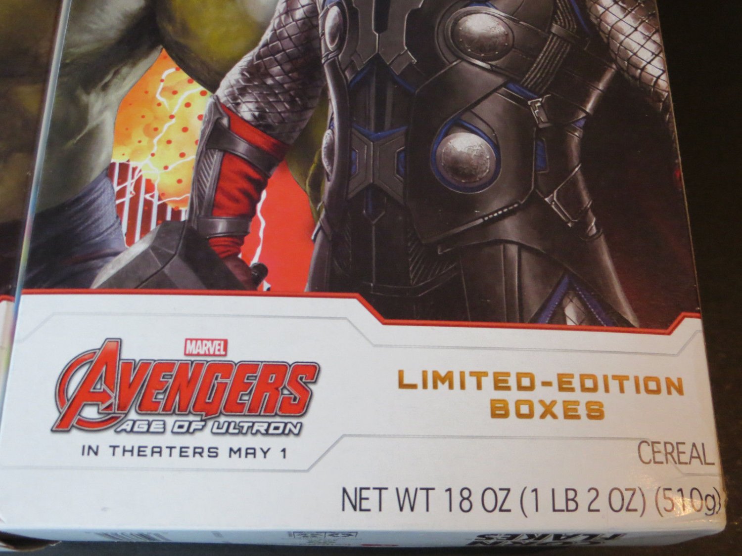 2 Limited Edition Incredible Hulk THOR AVENGERS KELLOGGS Cereal BOX ...