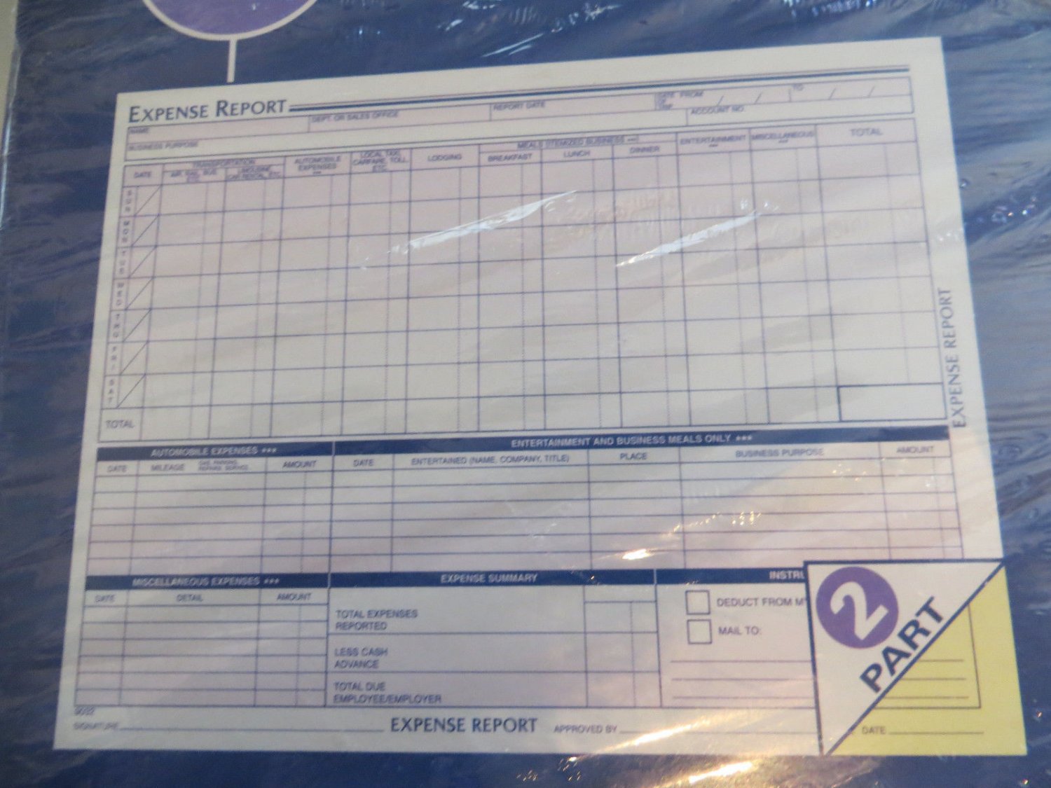 adams 9032 Weekly Expense Report Forms, Two-Part Carbonless 11 x 8 1/2 ...