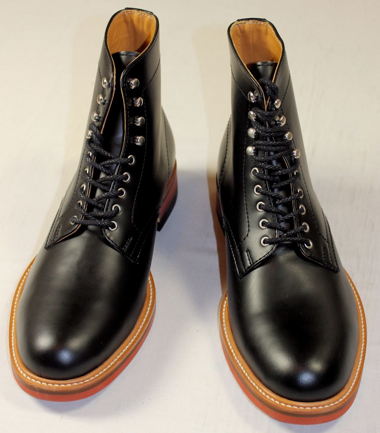 COMME des GARCONS SHOES $890 BLACK FRONT TIED COMBAT BOOTS 9 42e 26.5 NEW