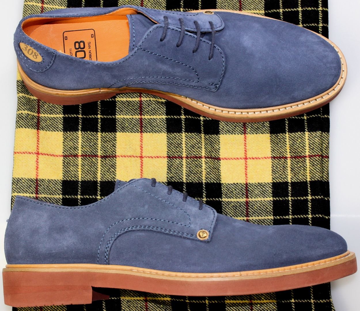 CESARE PACIOTTI SHOES $495 SMOKE BLUE SUEDE MADISON AVE 308 DERBY 10 ...