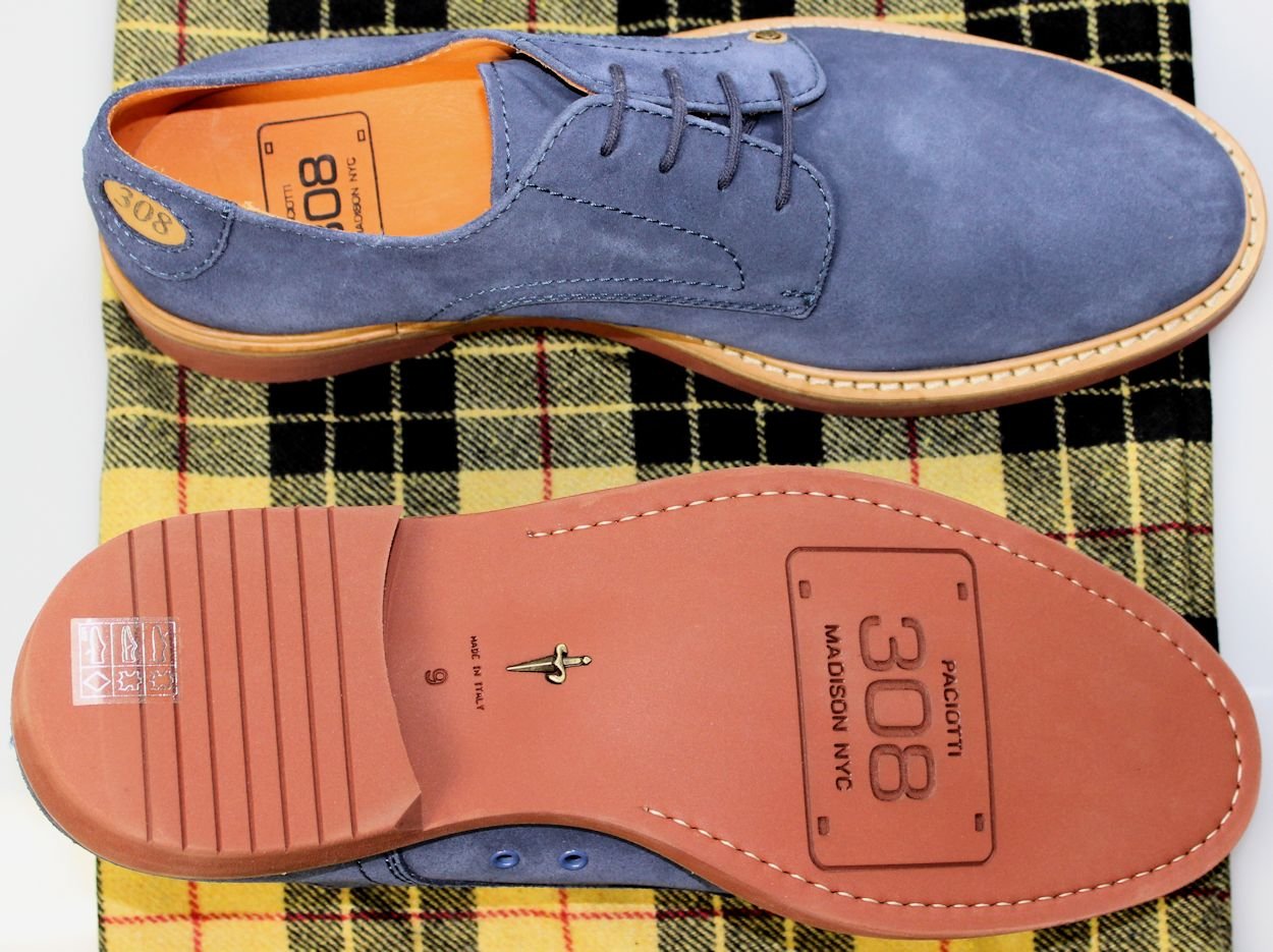 CESARE PACIOTTI SHOES $495 SMOKE BLUE SUEDE MADISON AVE 308 DERBY 10 ...