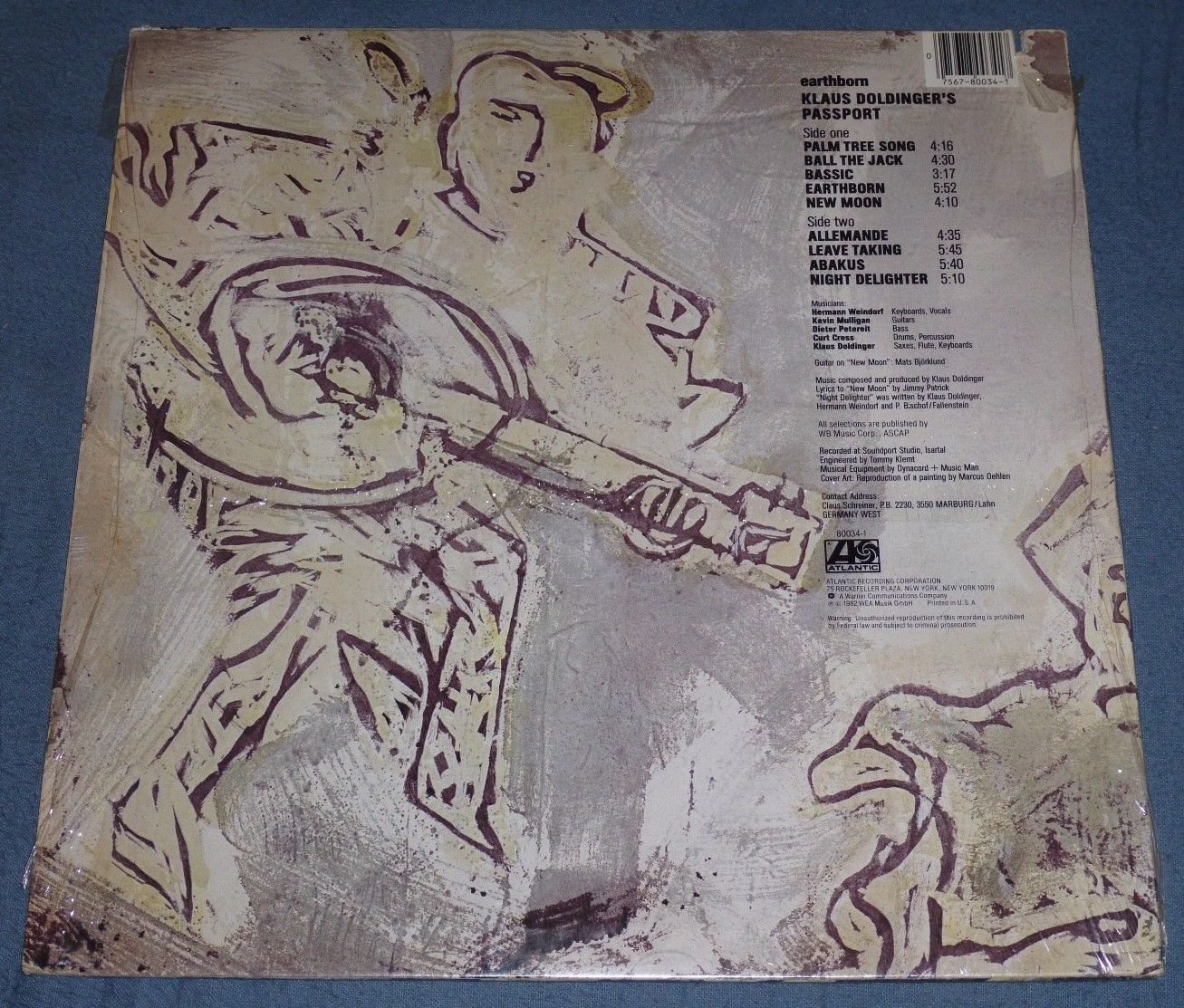 Passport EARTHBORN LP Record Album 1982 Rock, Blues, Jazz, Fusion VG+/VG+