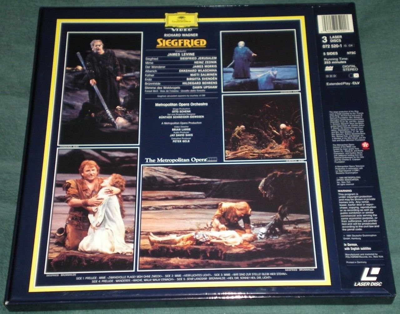 SIEGFRIED Richard Wagner Metropolitan Opera NY Laserdisc James Levine ...