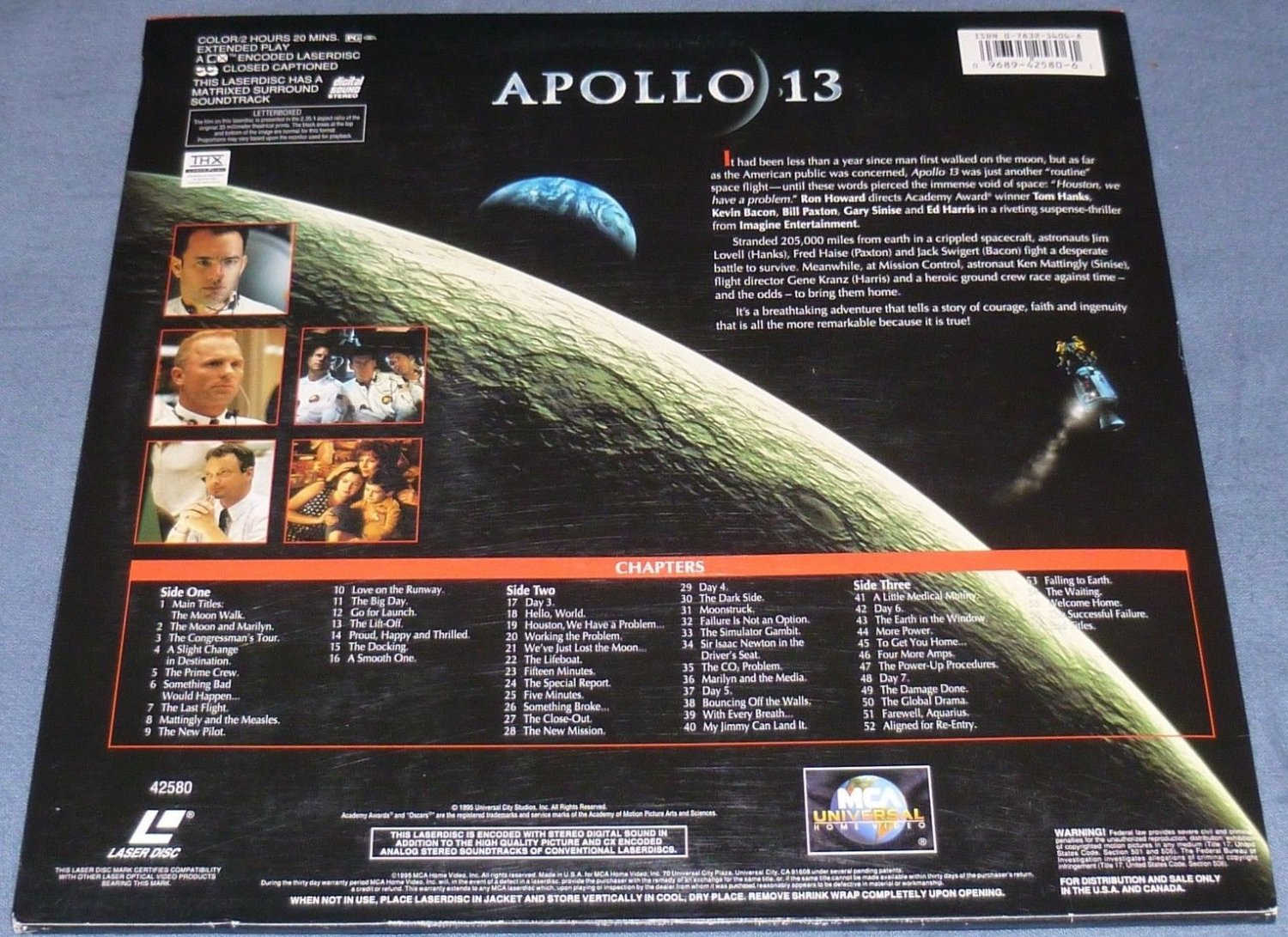 APOLLO 13 LaserDisc 1995 letterbox Ron Howard Tom Hanks Kevin Bacon ...