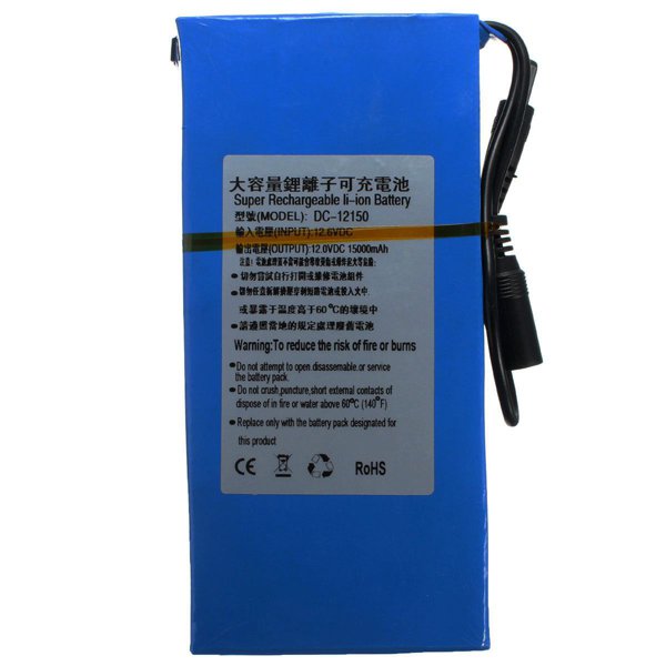 DC 12V 15000mAh Super Rechargeable Protable Battery Pack